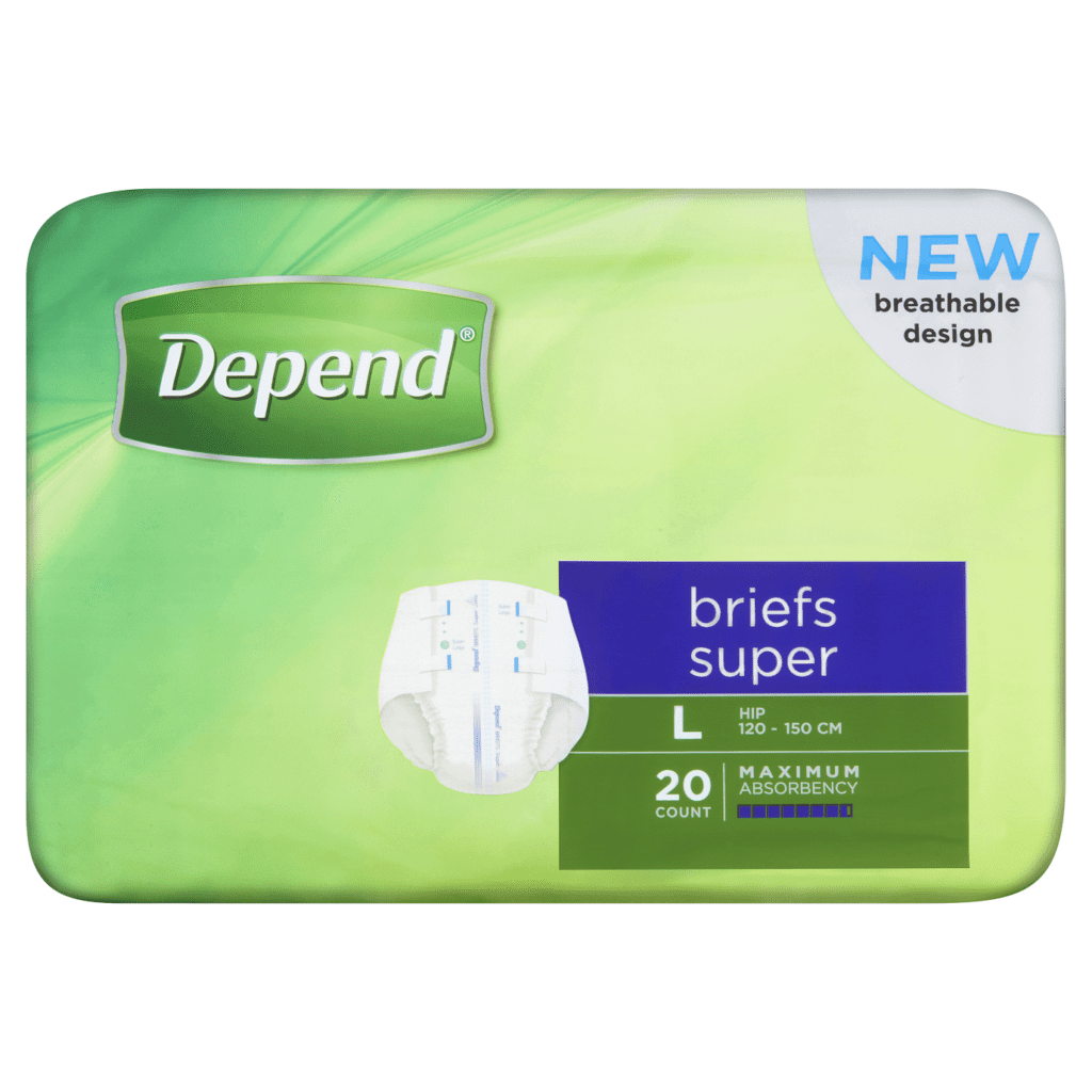Depend Briefs, Super Plus, Unisex, Super Heavy Absorbency, Medium, 15 ...