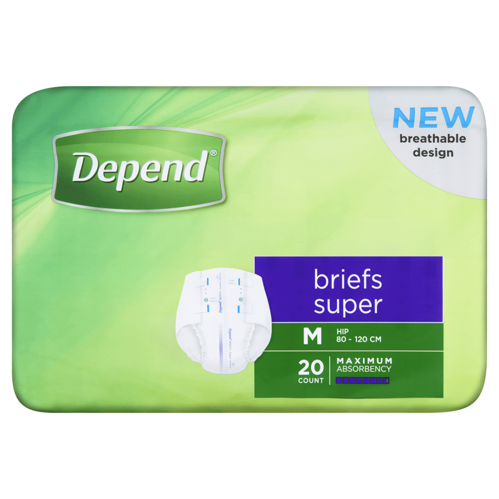 Depend Briefs, Super Plus, Unisex, Super Heavy Absorbency, Medium, 15 ...