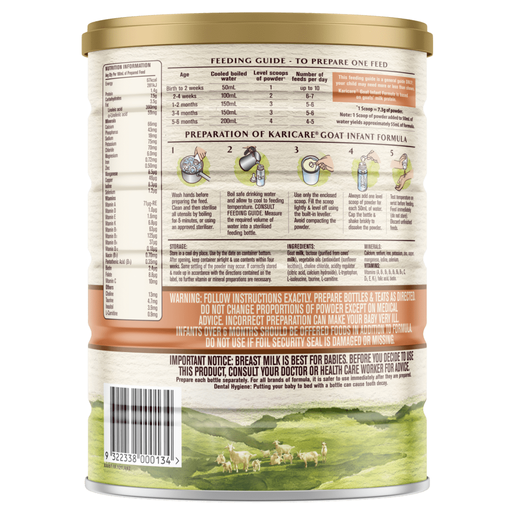 Karicare Goat Milk 1 Baby Infant Formula From Birth to 6 Months 900g ...