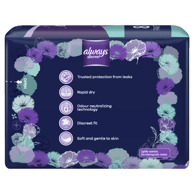 Always Discreet Super Night Underwear 8 pc Large Pants For Bladder ...