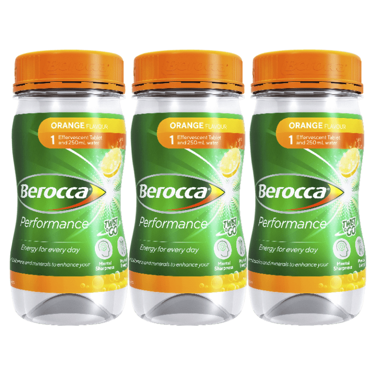 Berocca Vitamin B & C Orange Flavour Twist N Go Energy Drink 12 x 250mL ...
