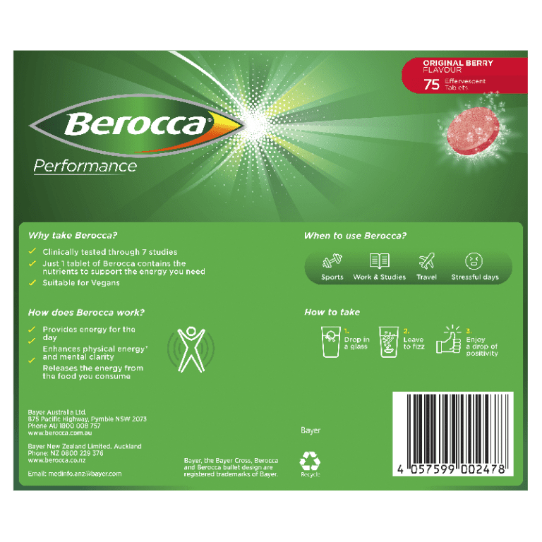 Berocca Vitamin B & C Original Berry Flavour Energy Effervescent ...