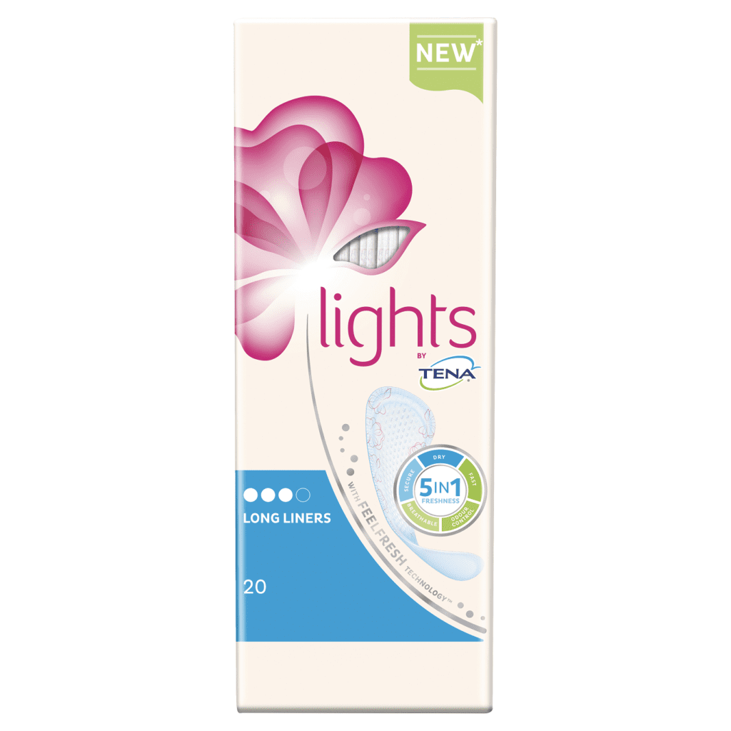 Lights by TENA Liners Long 20 Pack - Allcare Warehouse