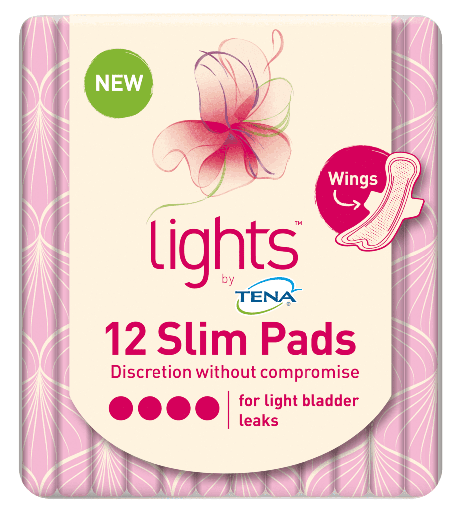 Lights by TENA Slim Pads with wings 12pk - Allcare Warehouse