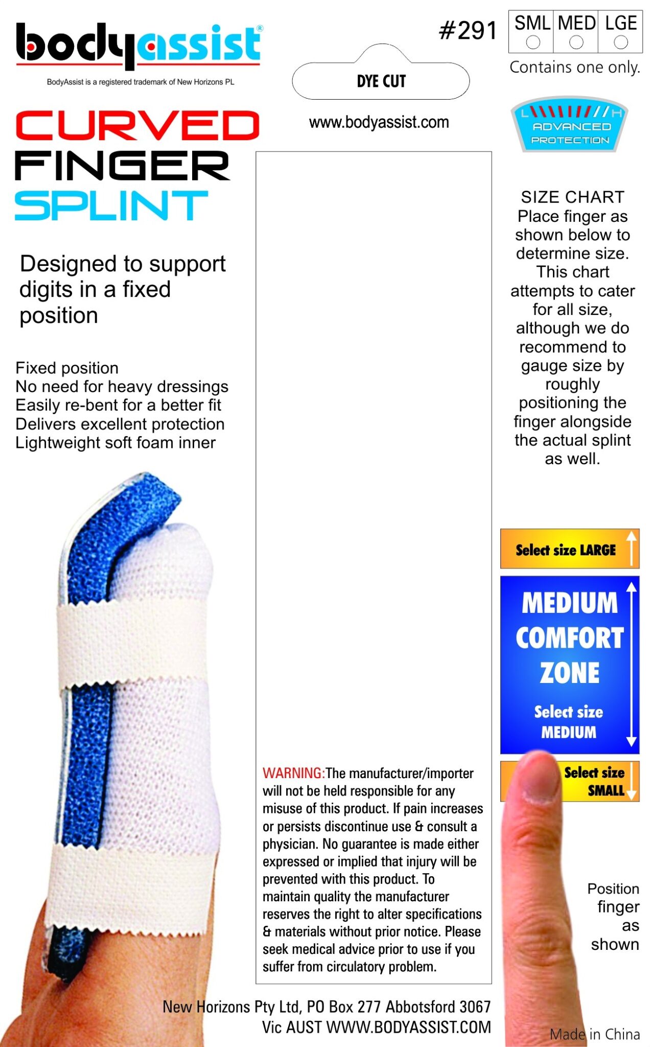Curved Finger Splint - Allcare Warehouse