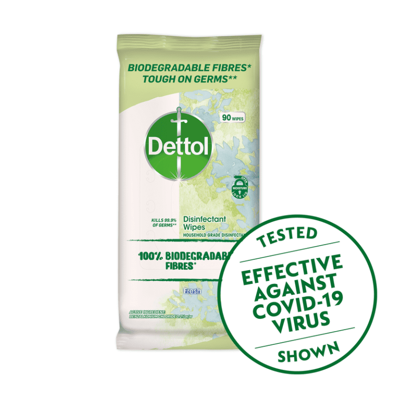 Dettol Disinfectant Cleaning Wipes Fresh 90 pack with Biodegradable ...